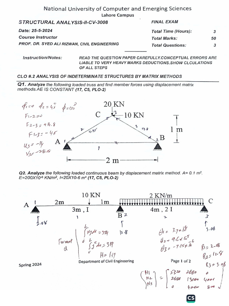 Final Exam Solution | PDF