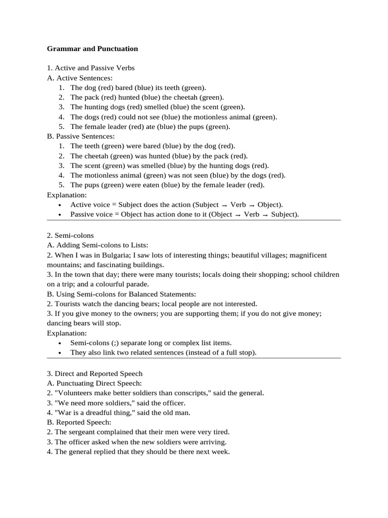 Grade 5 Grammar & Punctuation Guide | PDF | Subject (Grammar ...
