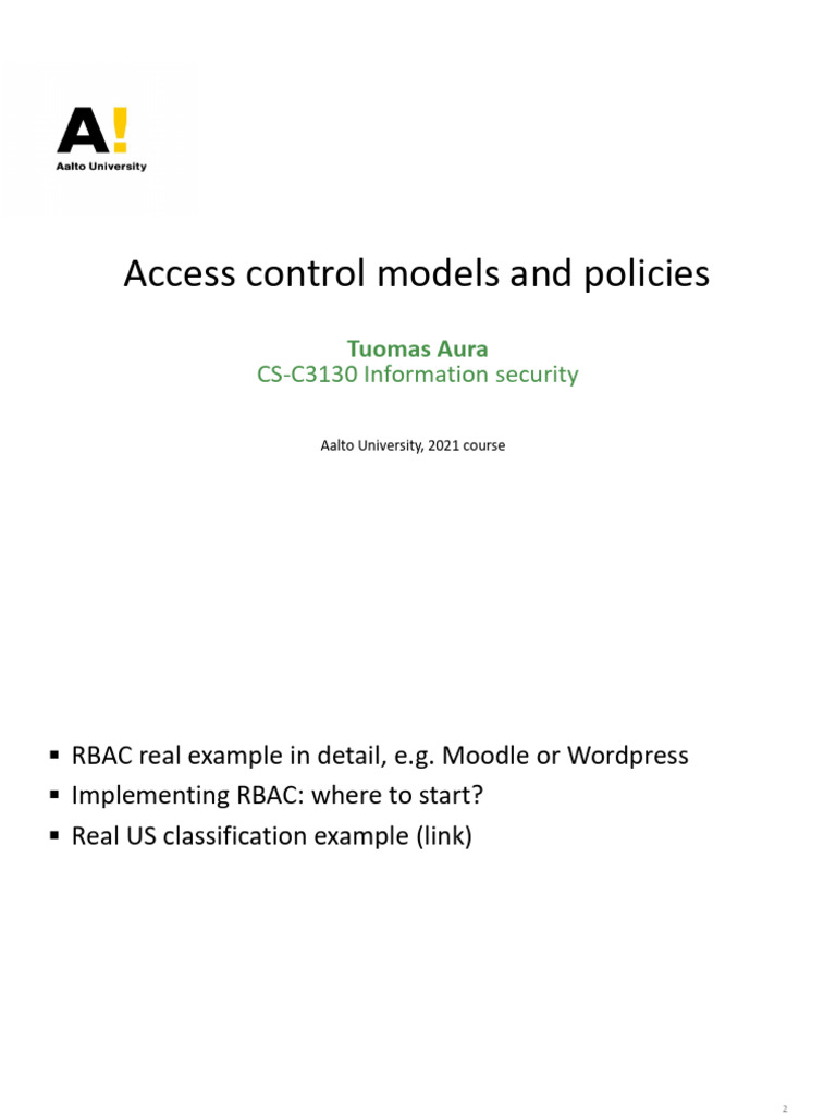 Access Control Models and Policies Overview | PDF | Computer Access ...