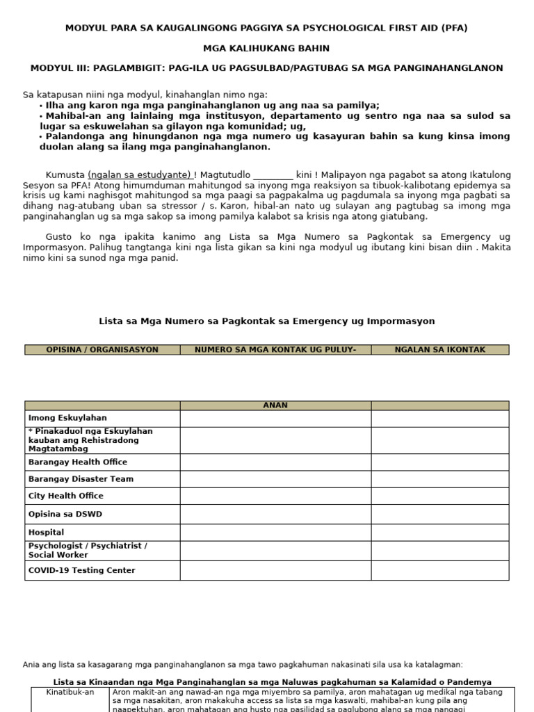Activity Sheet Modyul 3 Binisaya | PDF