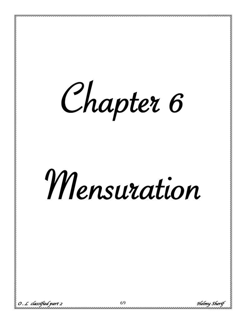 Mensuration Formulas for Shapes | PDF | Area | Elementary Geometry