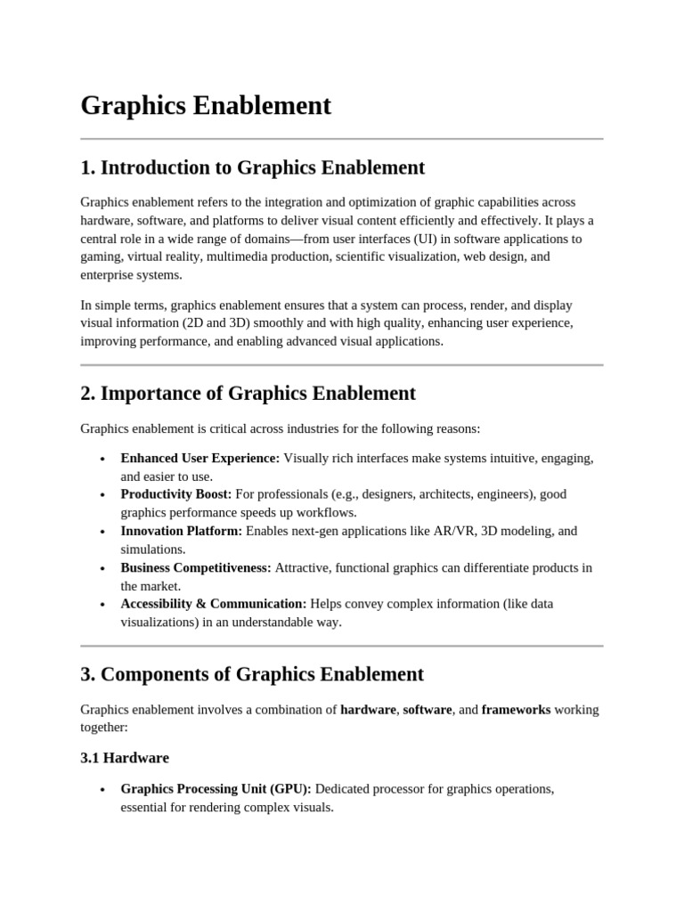 Graphics Enablement Overview and Trends | PDF | Computer Graphics ...