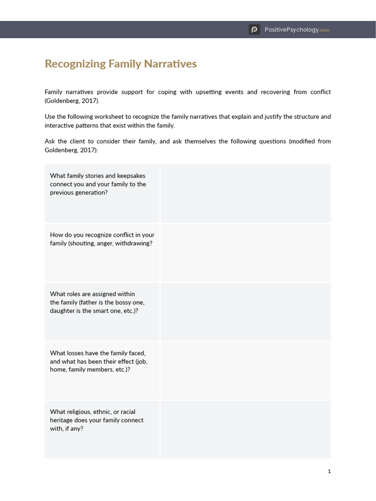Recognizing Family Narratives | PDF