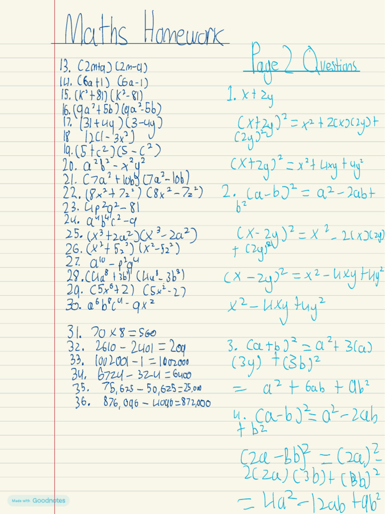 Algebra Homework Solutions | PDF
