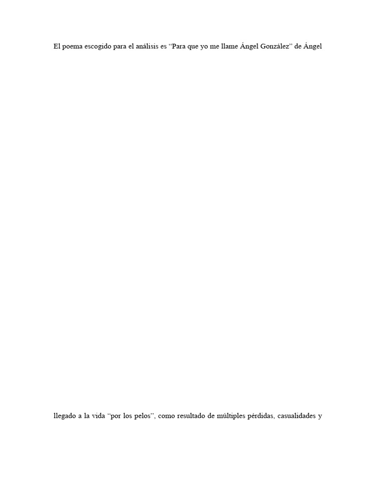 Análisis del poema de Ángel González | PDF | Metro (poesía) | Poesía
