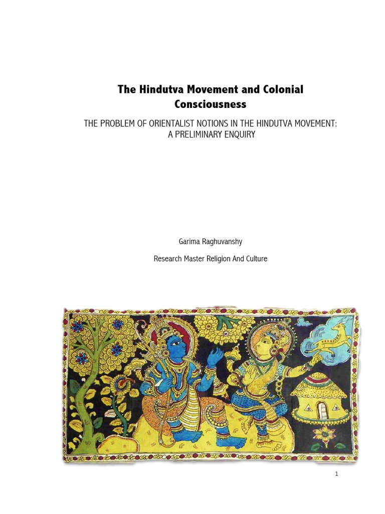 The Hindutva Movement and Colonial Consc | PDF | Bharatiya Janata Party