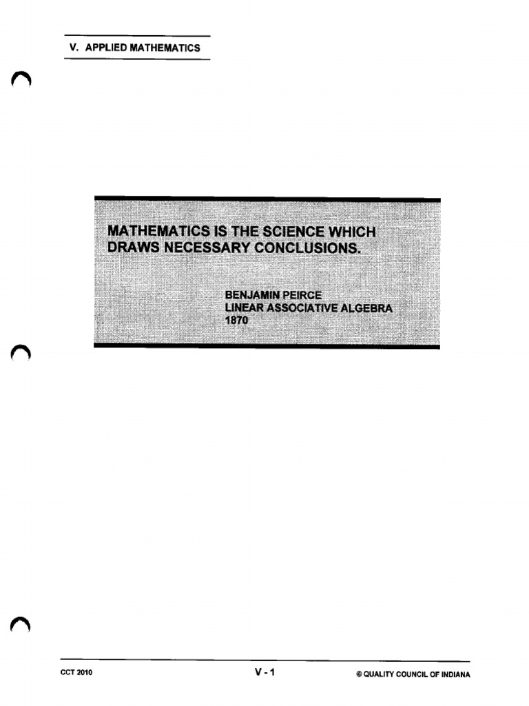 V. Applied Mathematics | PDF