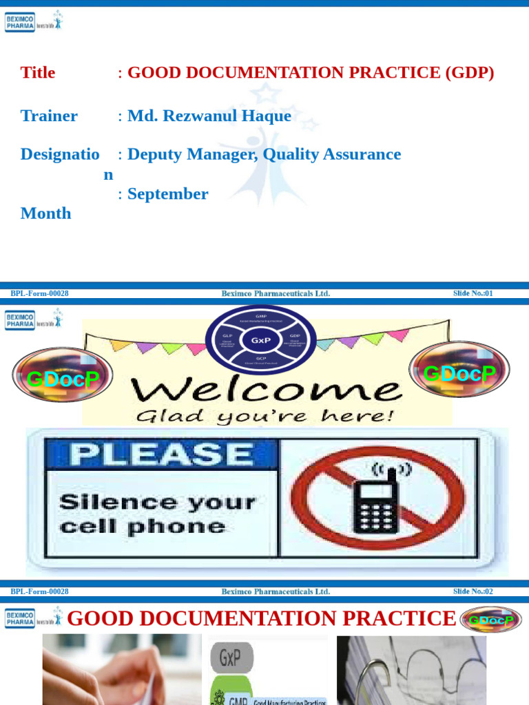 Refresher Training On GDP | PDF | Verification And Validation | Signature