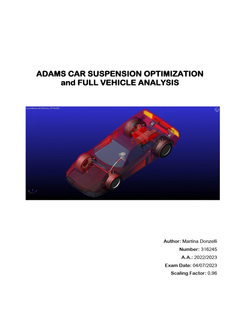 Adams Car Suspension and Full Vehicle Analysis | PDF | Acceleration ...