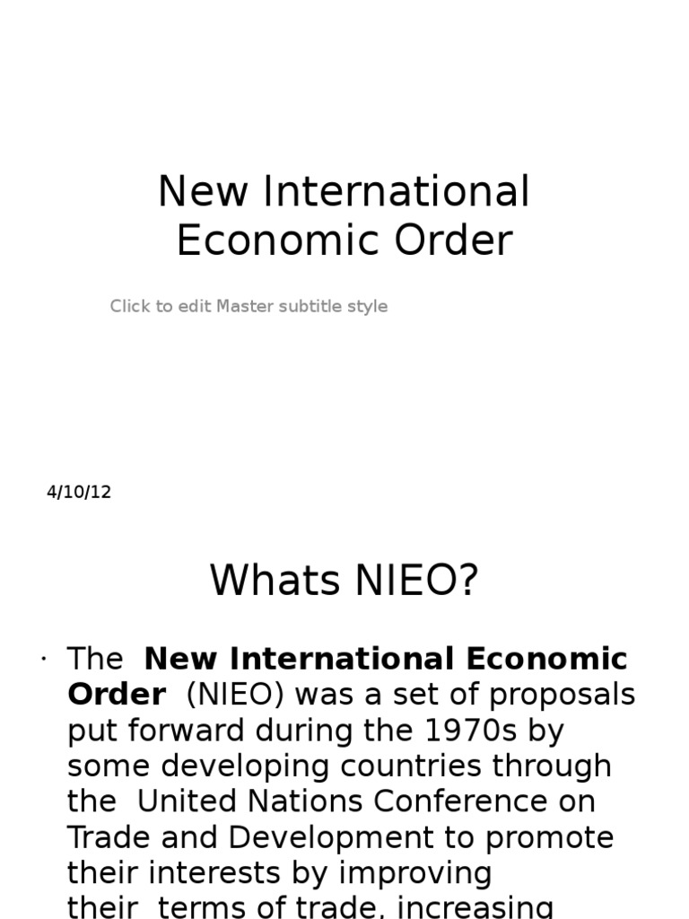 New International Economic Order | PDF