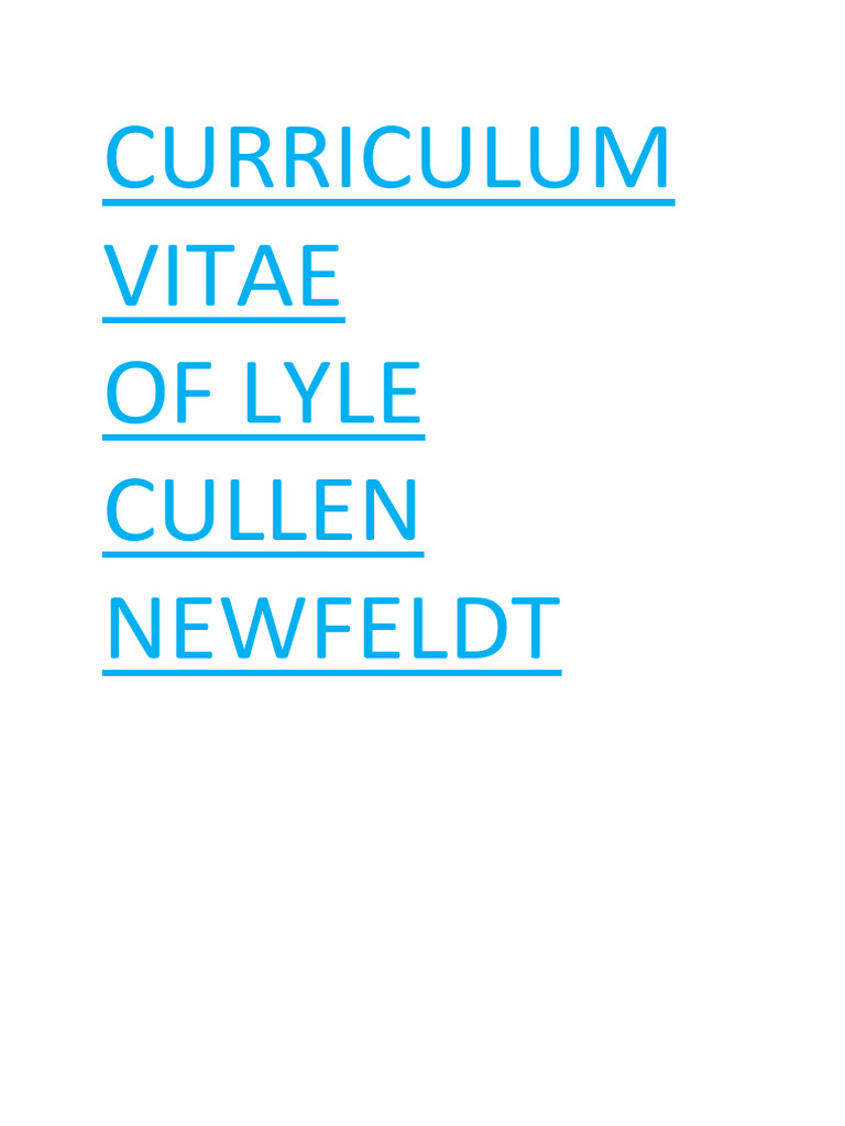 Lyle New Feldt | PDF