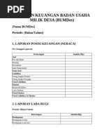 Contoh Laporan LPJ Bumdes | PDF