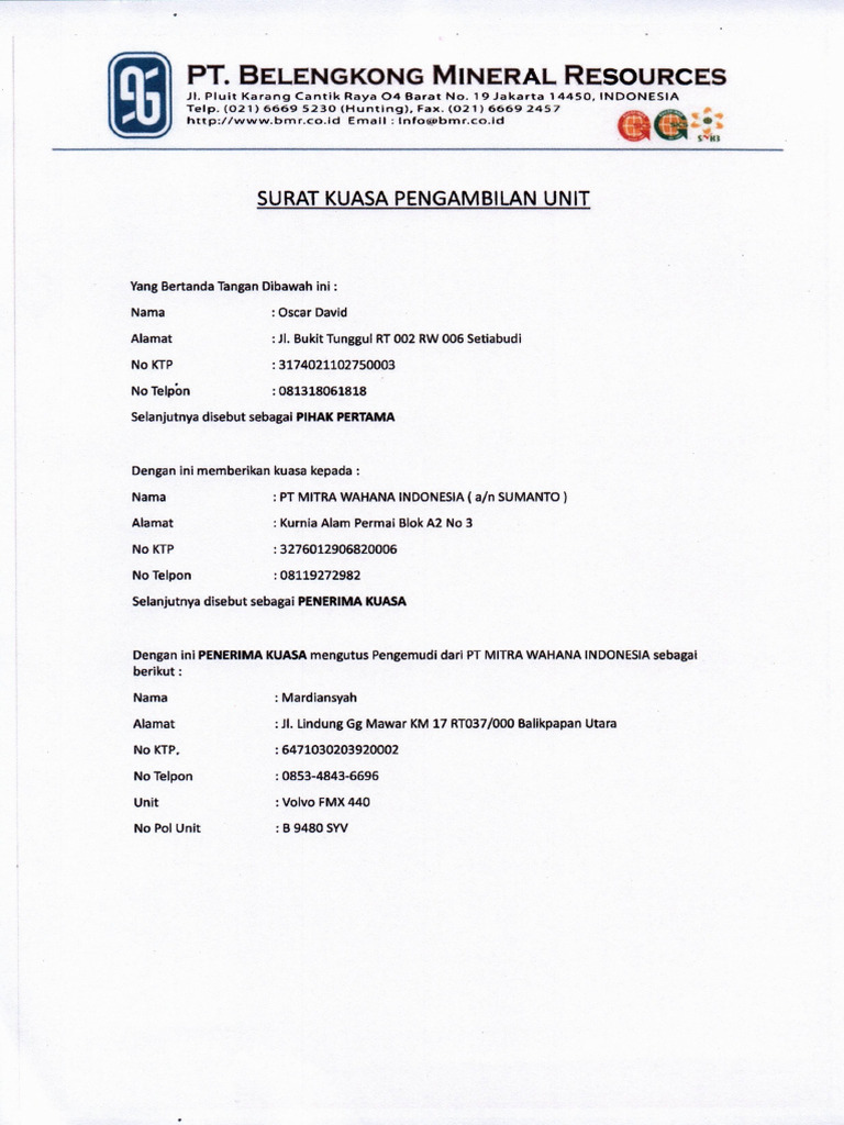 Surat Kuasa Ibp-Jelapat (Ex-275) | PDF