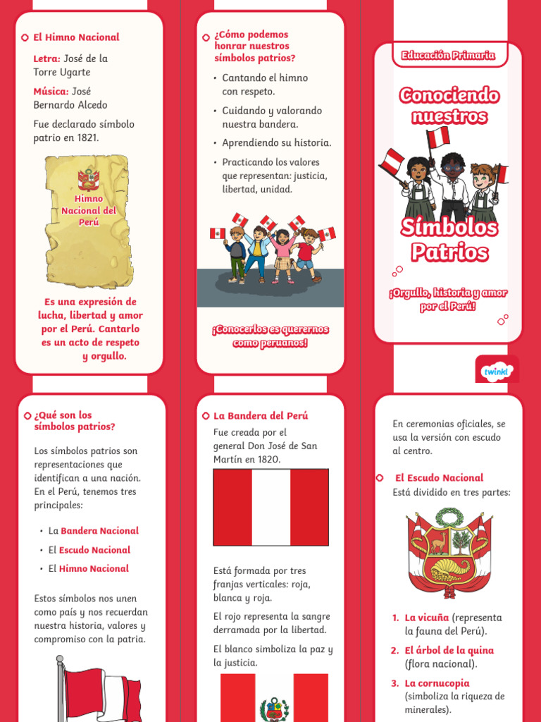 Sa DF 1748882787 Triptico de Los Simbolos Patrios Del Peru Ver 1 | PDF ...