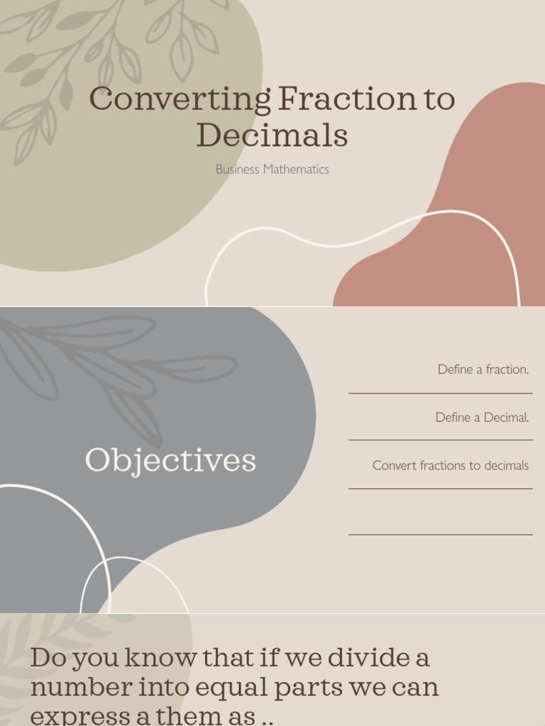 Converting Fractions to Decimals Guide | PDF | Decimal | Elementary ...