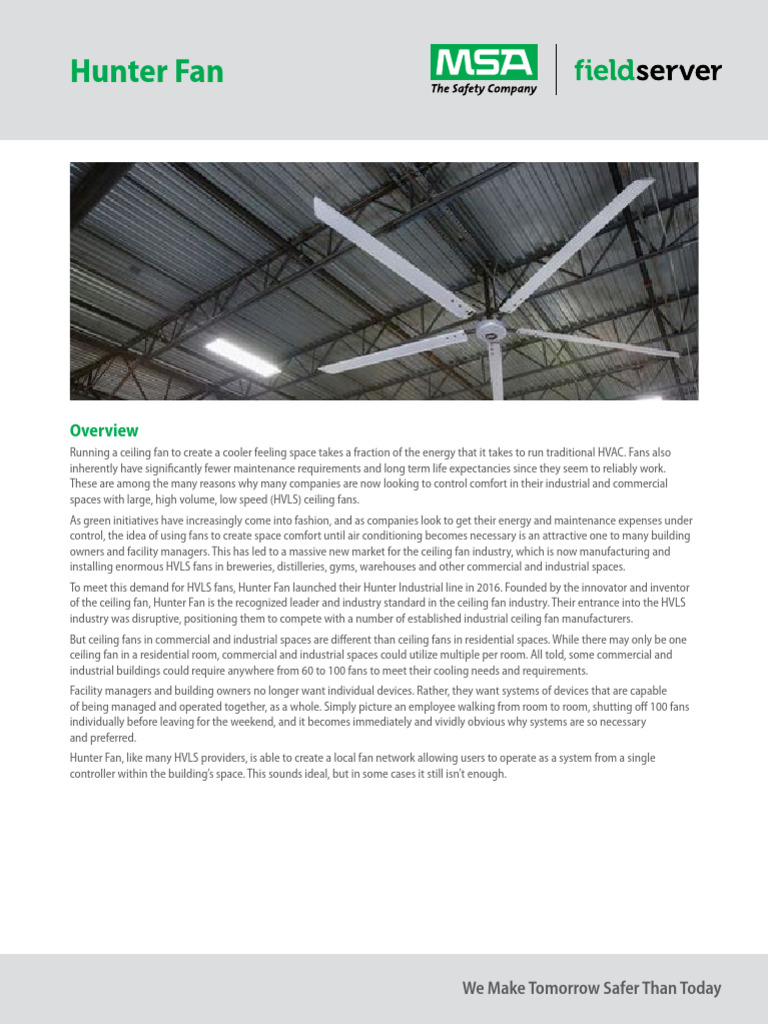 0700 122 MC SMC FieldServer Hunter Fan Case Study | PDF | Building ...