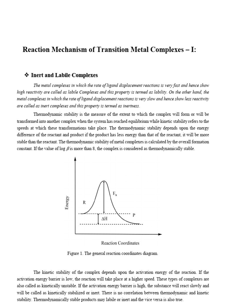 Lability in Transition Metal Complexes | PDF | Coordination Complex ...