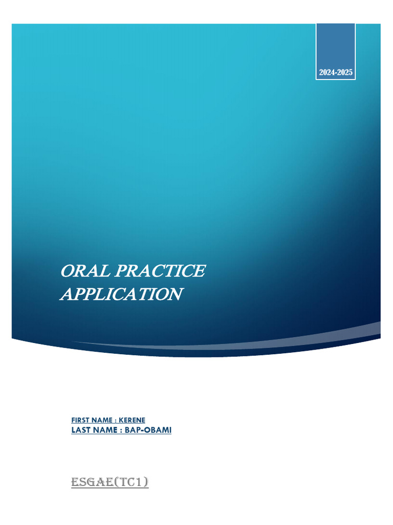 Oral Practice Application | PDF | Communication | Behavioural Sciences