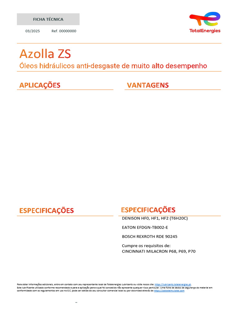 Lubrificante Azolla ZS: Alto Desempenho | PDF | Engenharia Mecânica ...