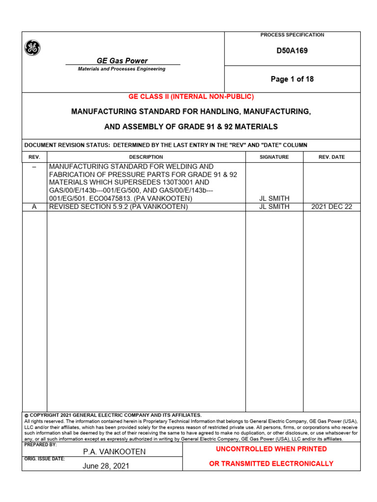 D50a169 - Manufacturing Standard For Handling, Manufacturing | PDF ...