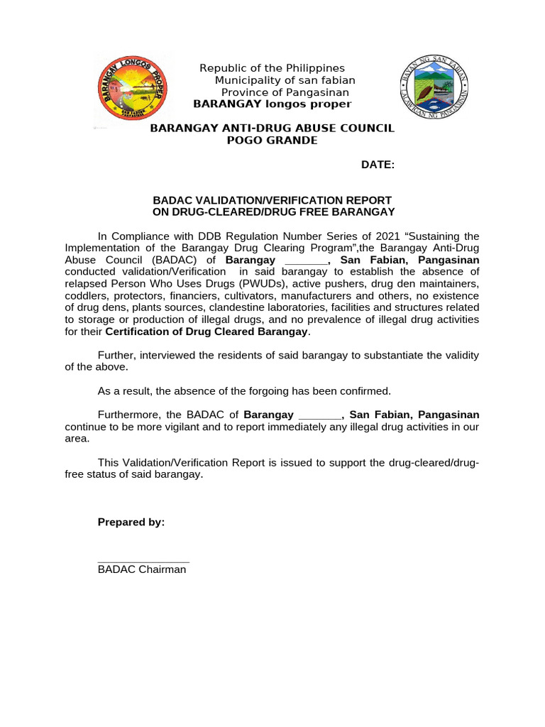 Sample Validation Report of BADAC | PDF