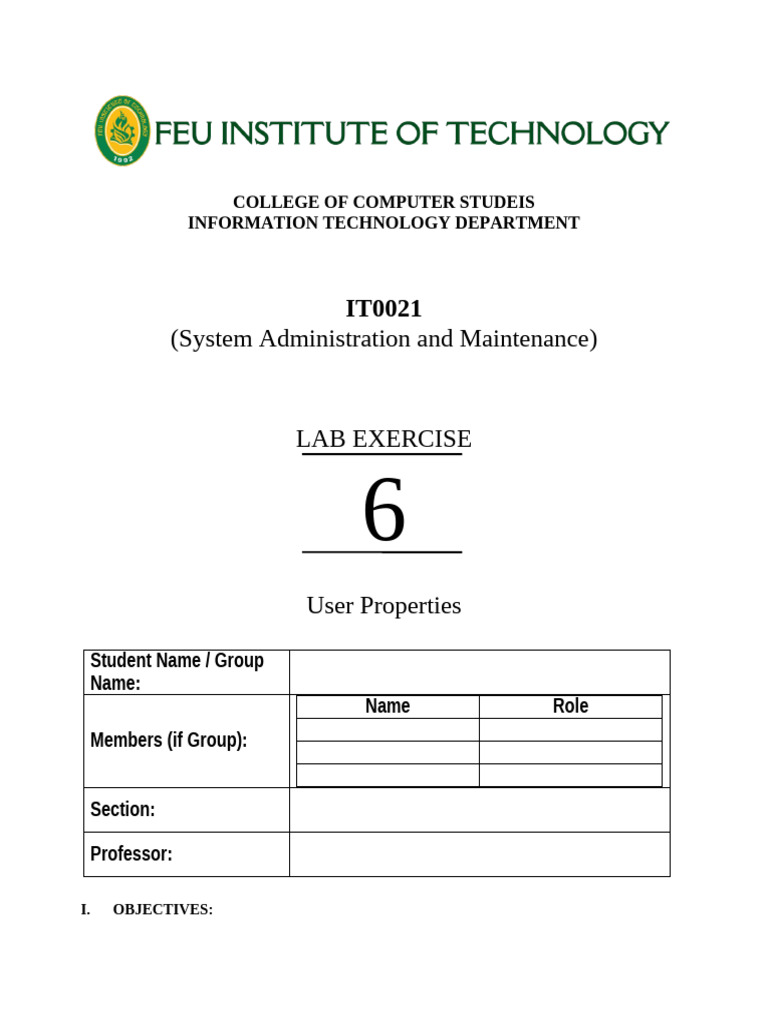 IT0021 - Laboratory Exercise 6-1 | PDF | Login | User (Computing)