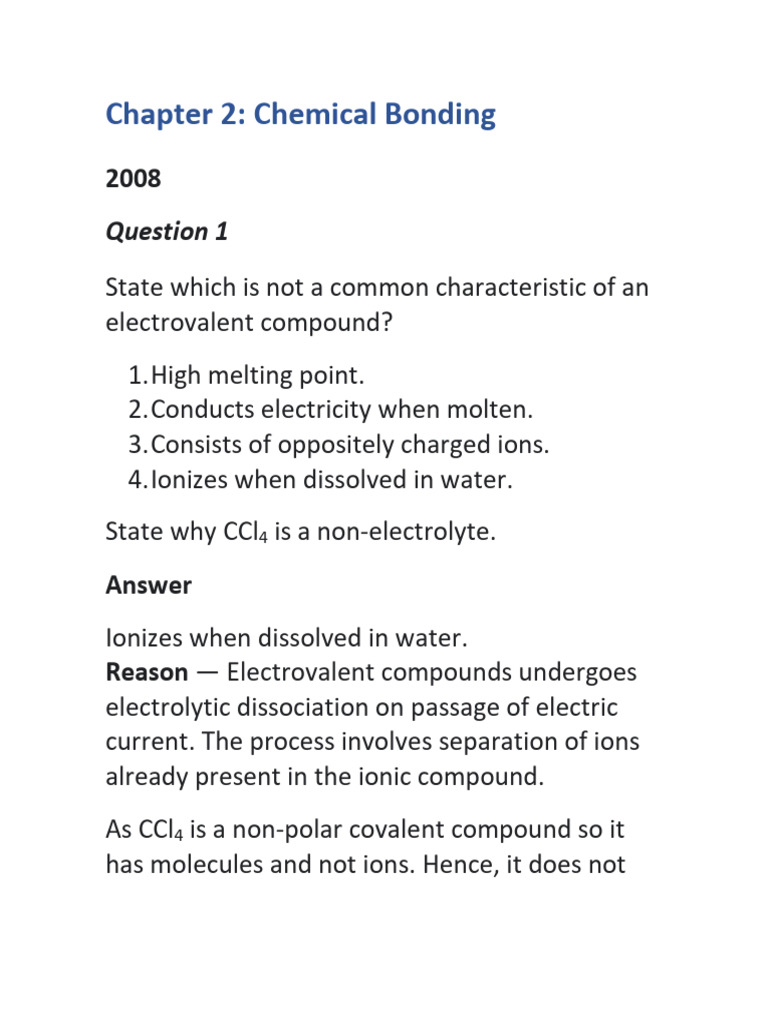 Icse Covalent Bonding Practise Questions | PDF | Ion | Chemical Bond
