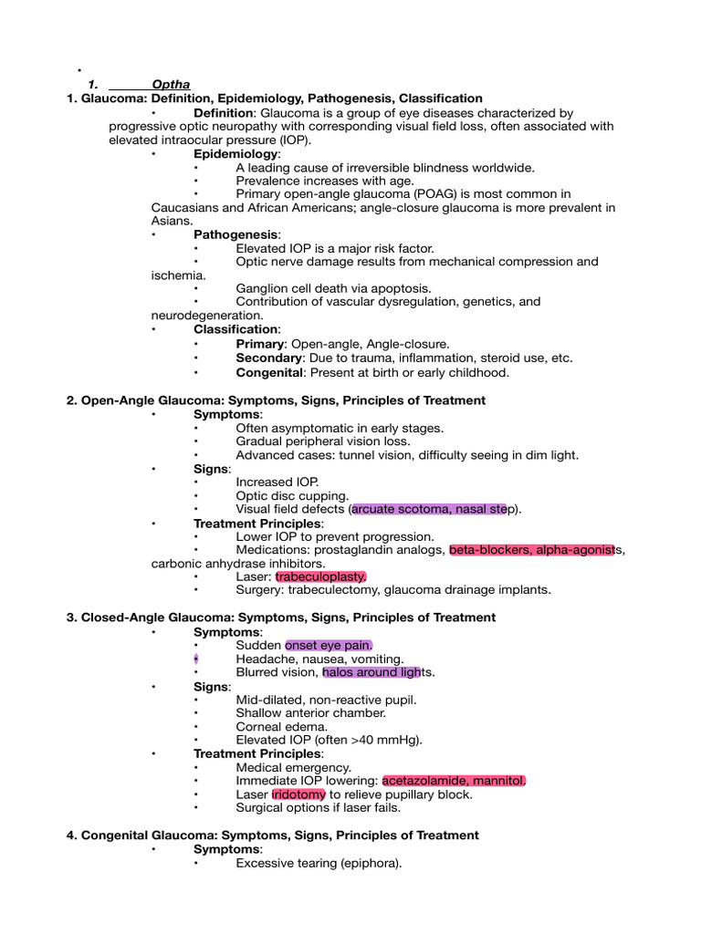 Optha | PDF | Glaucoma | Retina