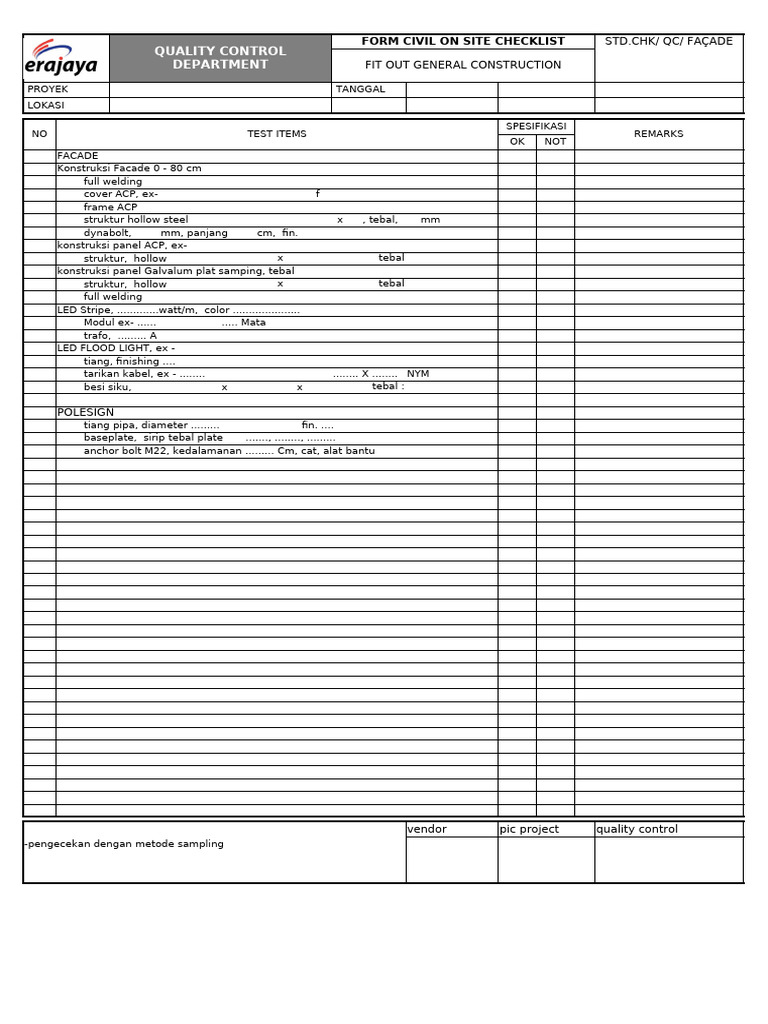 Form Pengecekan | PDF