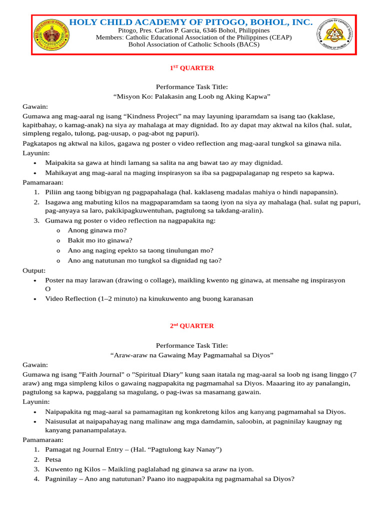 ESP 10 Performance Task | PDF