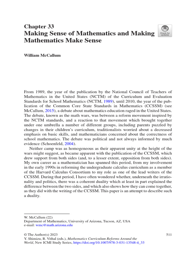 Making Sense of Mathematics and Making Mathematics | PDF | Ratio ...