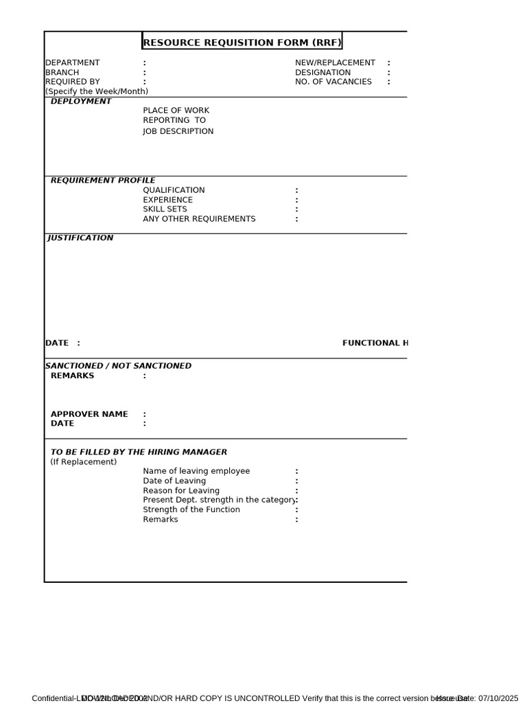 Manpower Requisition | PDF