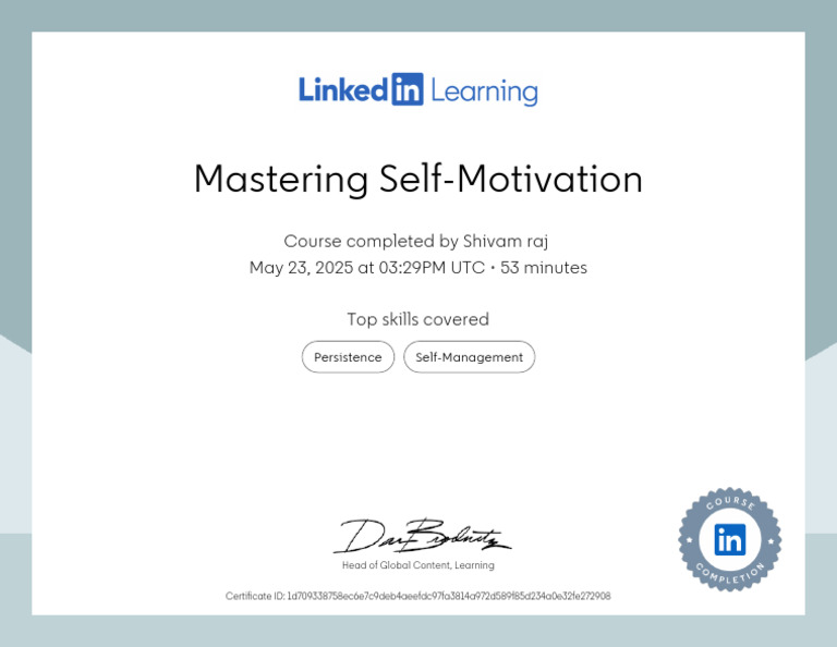 LinkedIn Learning Certificate | PDF