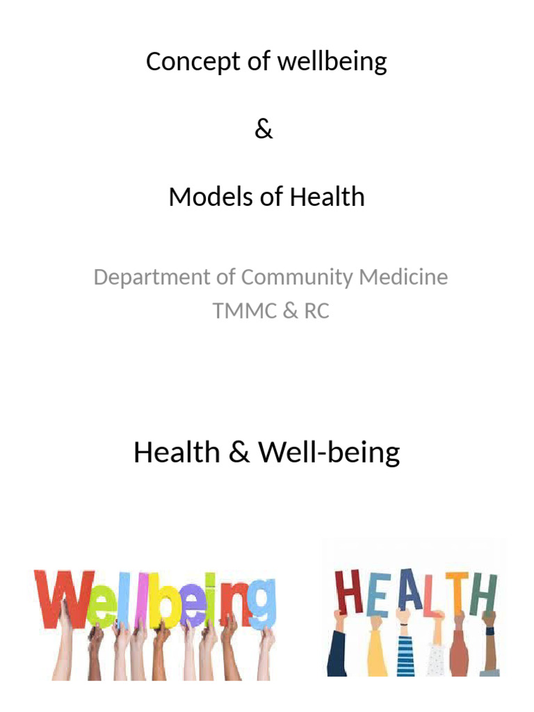 Concept of Well Being & Models of Health | PDF | Quality Of Life ...