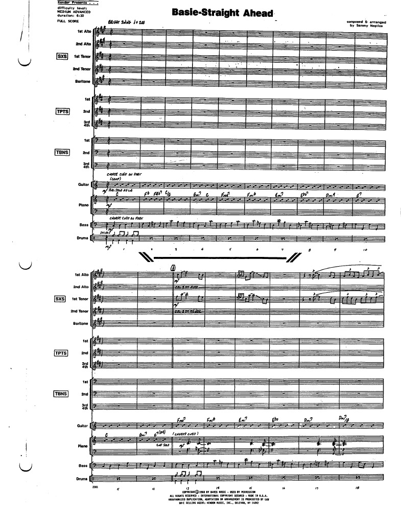 Basie Straight Ahead - Big Band Score | PDF