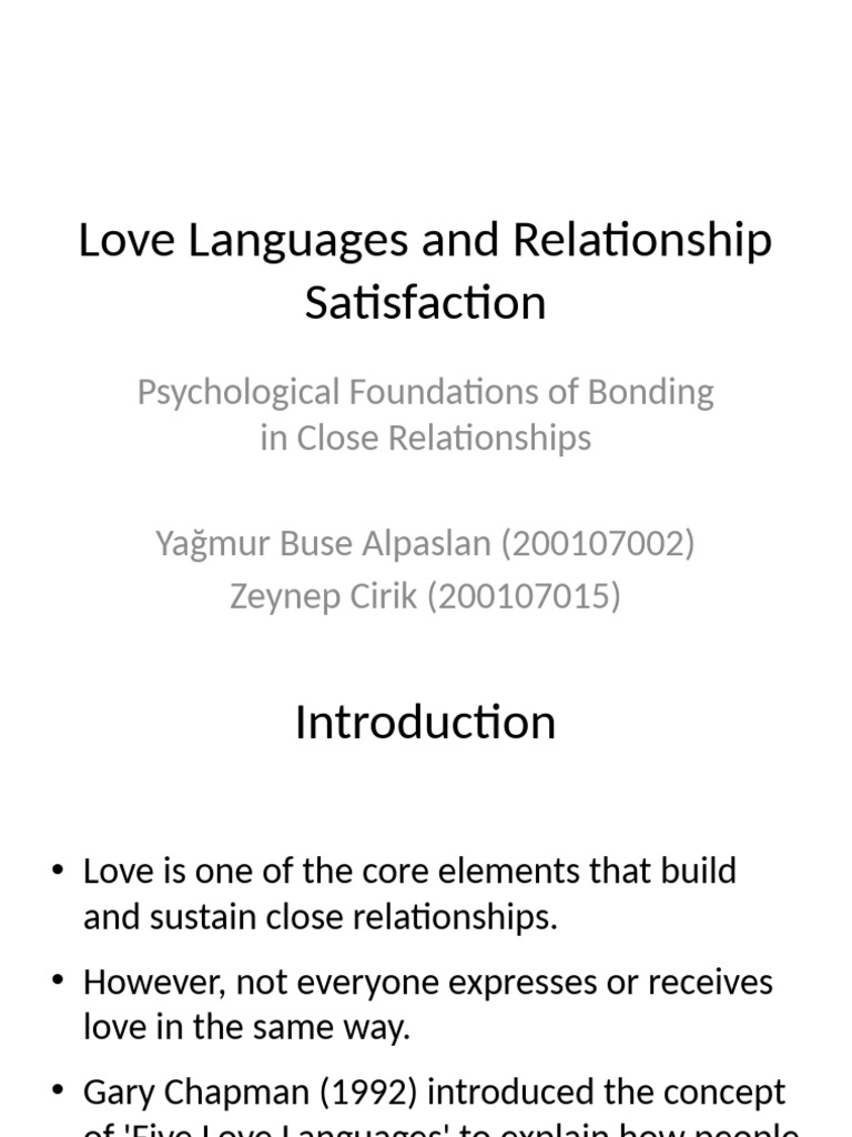 Love Languages Yagmur Zeynep DETAILED | PDF | Love | Attachment Theory