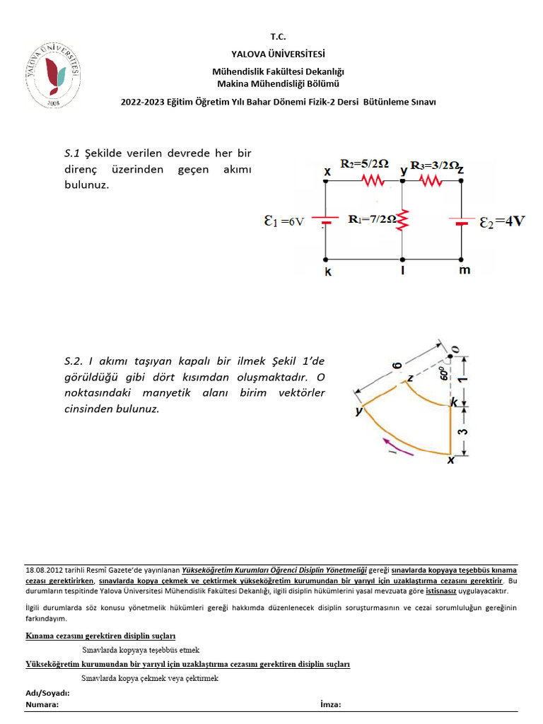 Fizik 2 Butunleme Sorulari | PDF