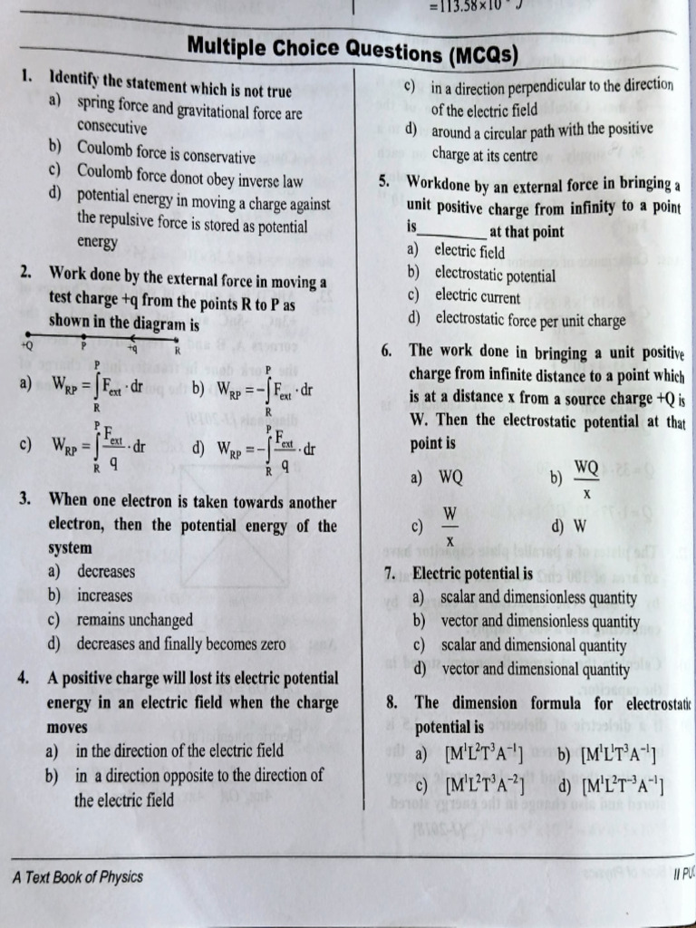 Ch-2 Electrostatic Potential and Capacitance | PDF | Capacitance | Capacitor
