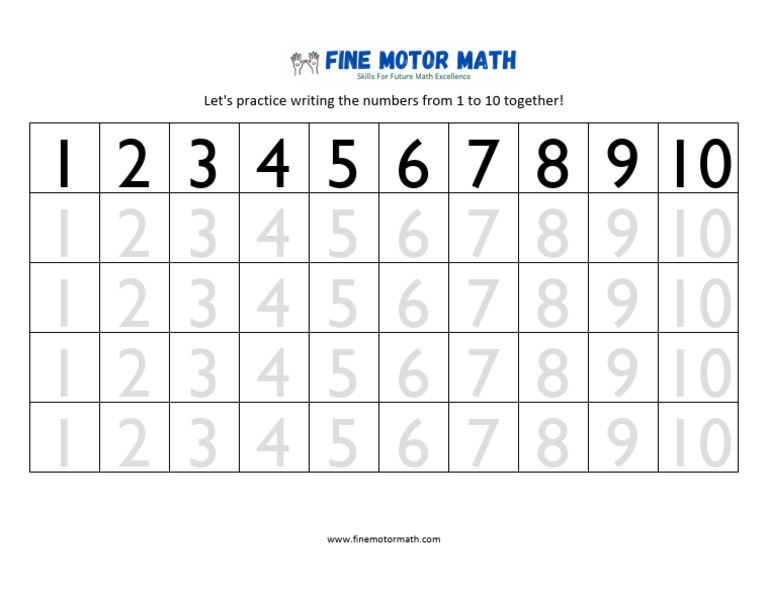 Practice Writing Numbers 1-10 | PDF