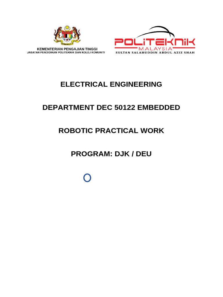 Electrical Engineering Department Dec 50122 Embedded Robotic Practical Work | PDF