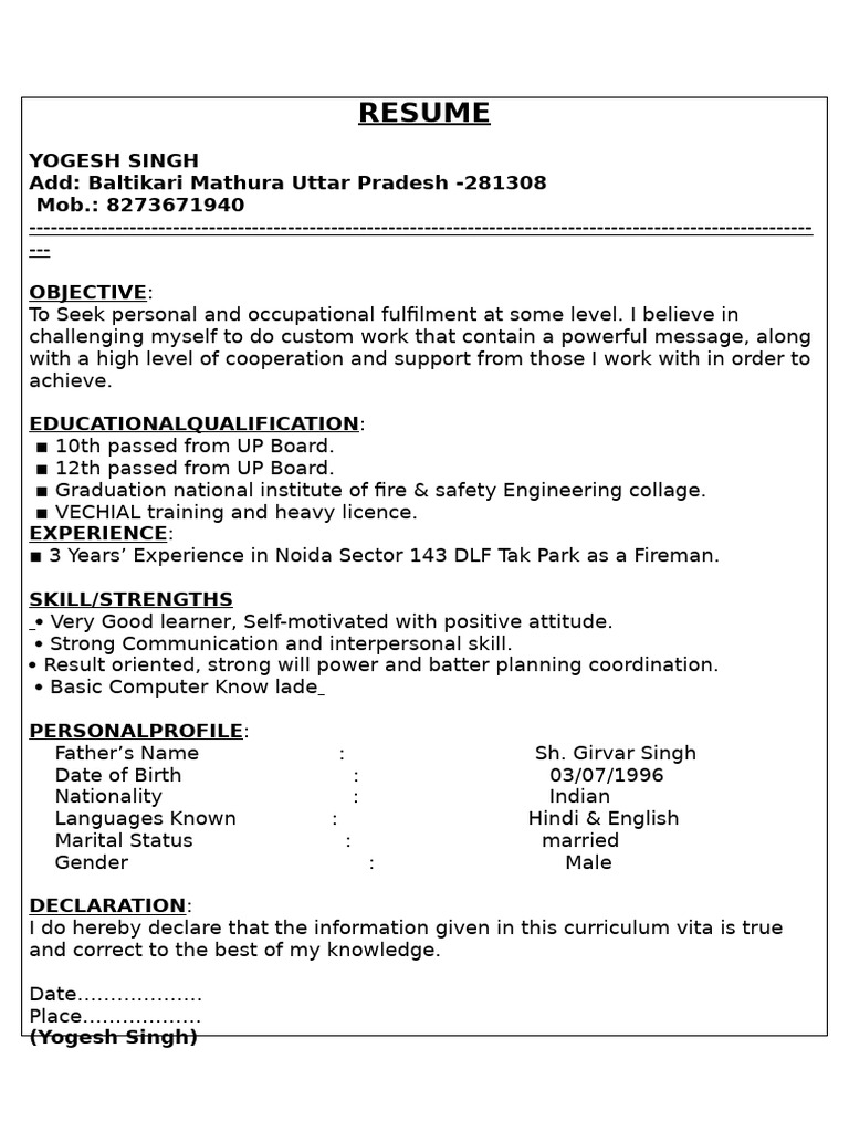 Yogesh Singh Final Resume | PDF