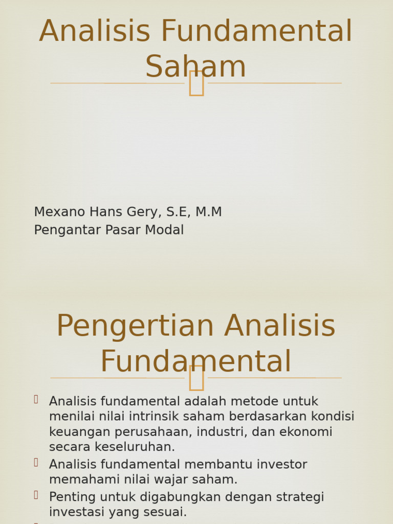 Analisis Fundamental Saham | PDF