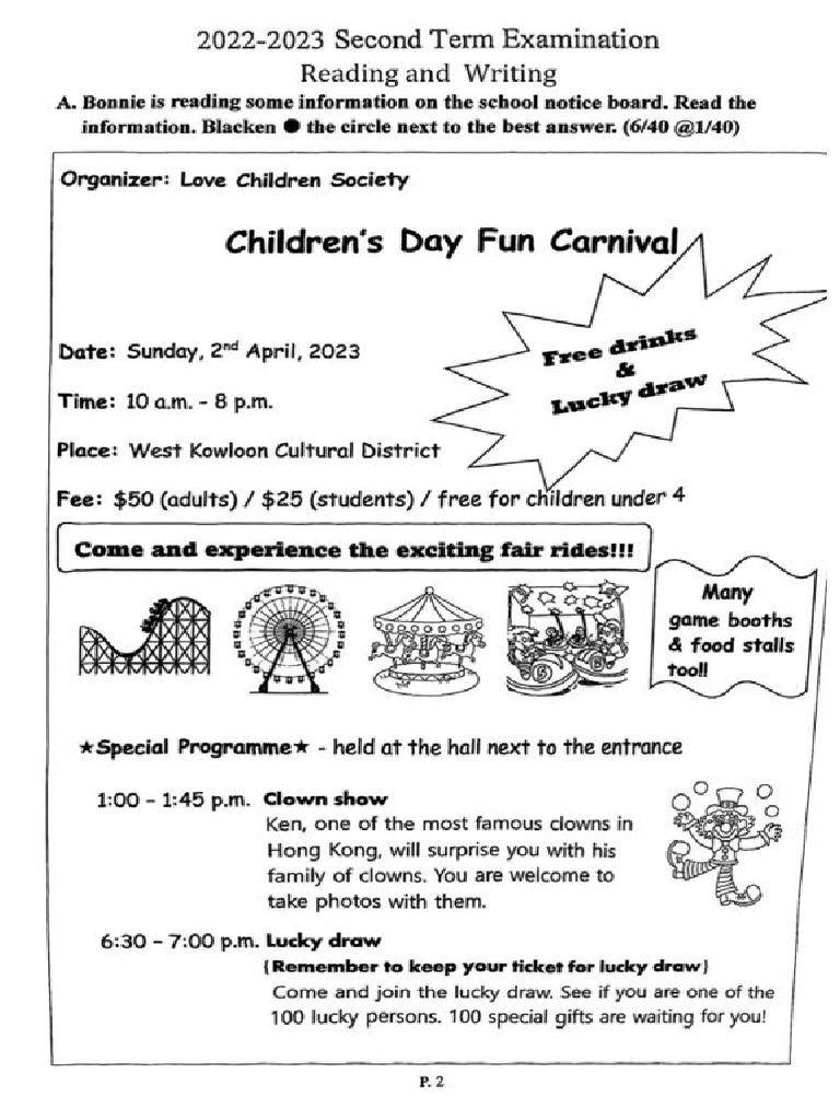 P4 T2 Eng Exam Paper | PDF