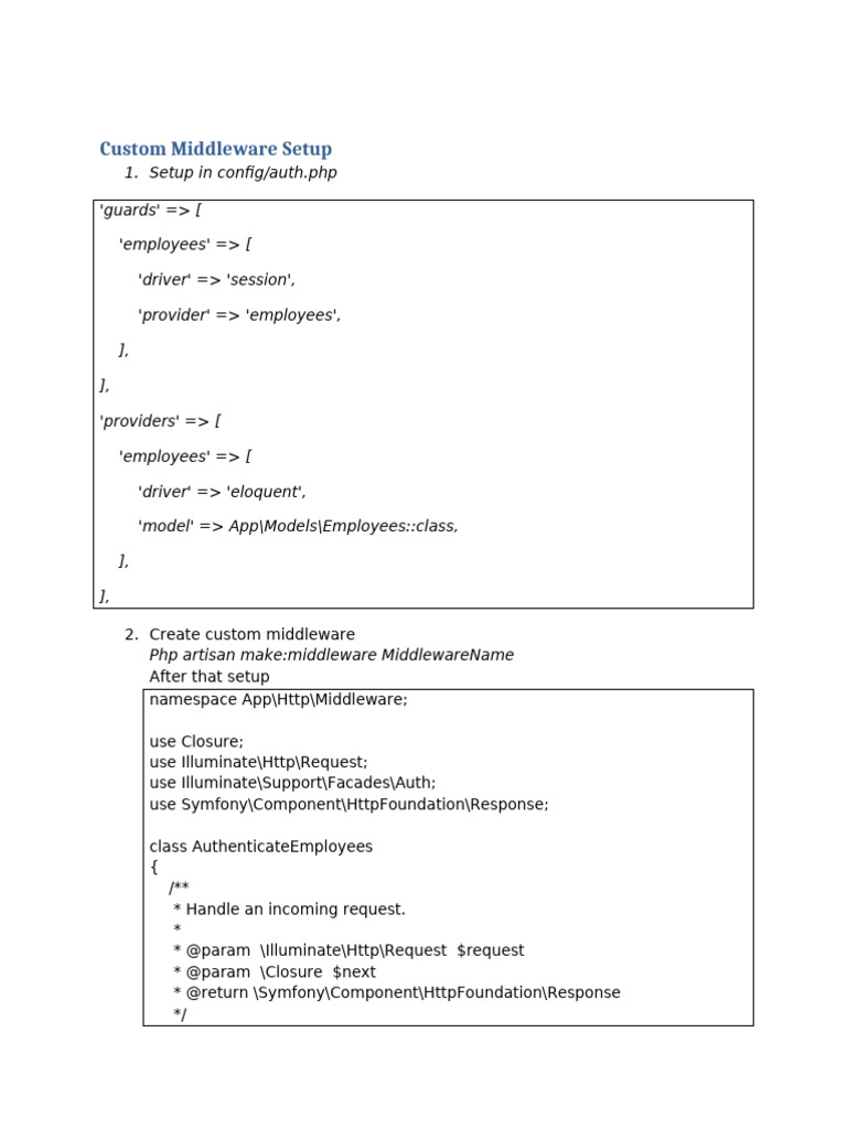 Custom Middleware Setup | PDF