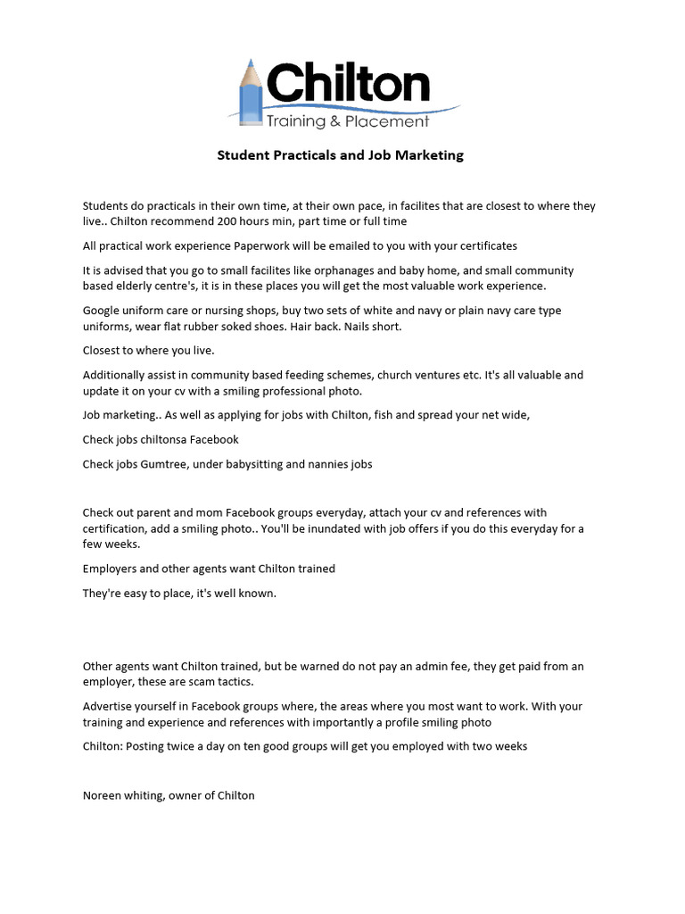 Practical Experience & Job Marketing Tips | PDF