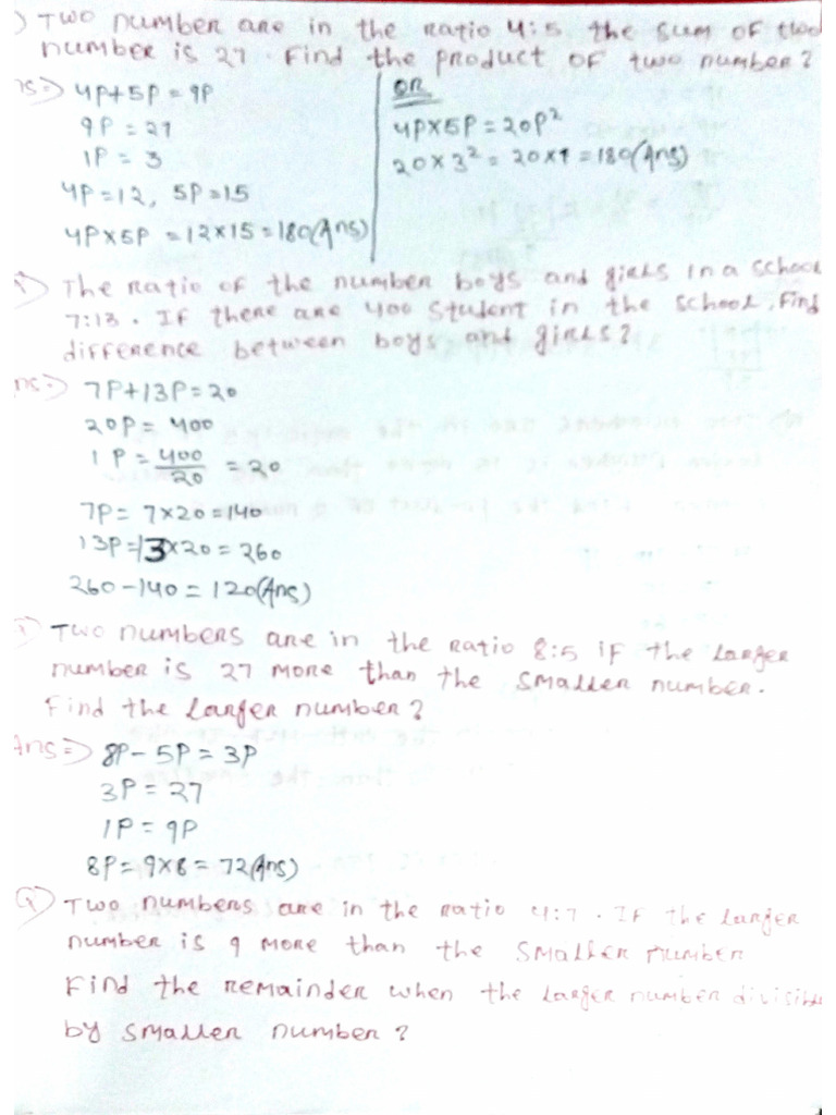 Math Ratio | PDF