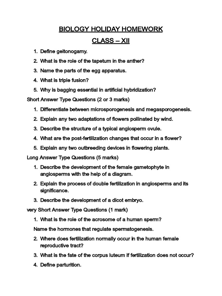 Biology Holiday Homework Guide | PDF | Dominance (Genetics) | Genetics