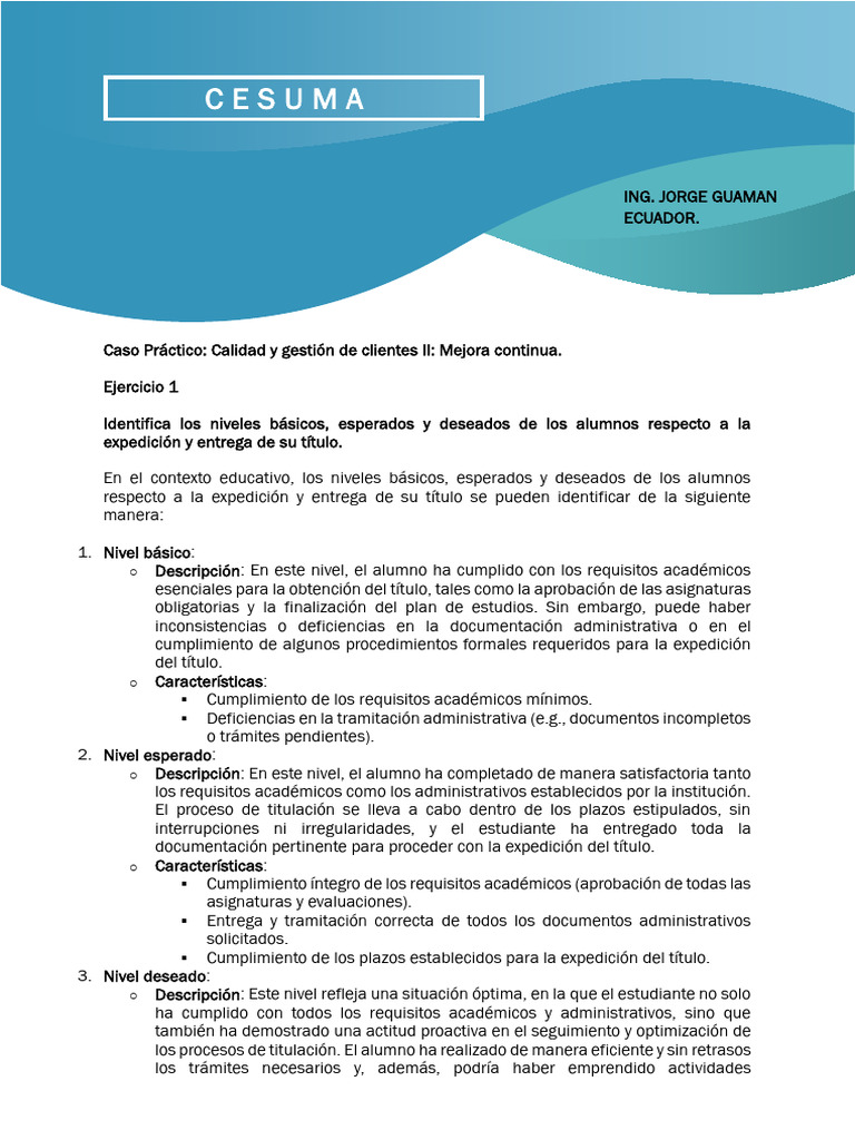 Caso Practico 6 | PDF | Calidad (comercial) | Enseñando