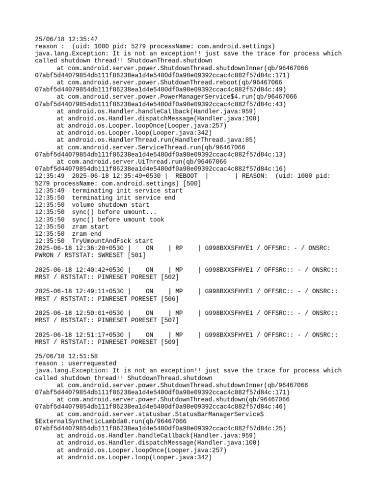 Power Off Reset Reason Backup | PDF | Operating System Technology ...