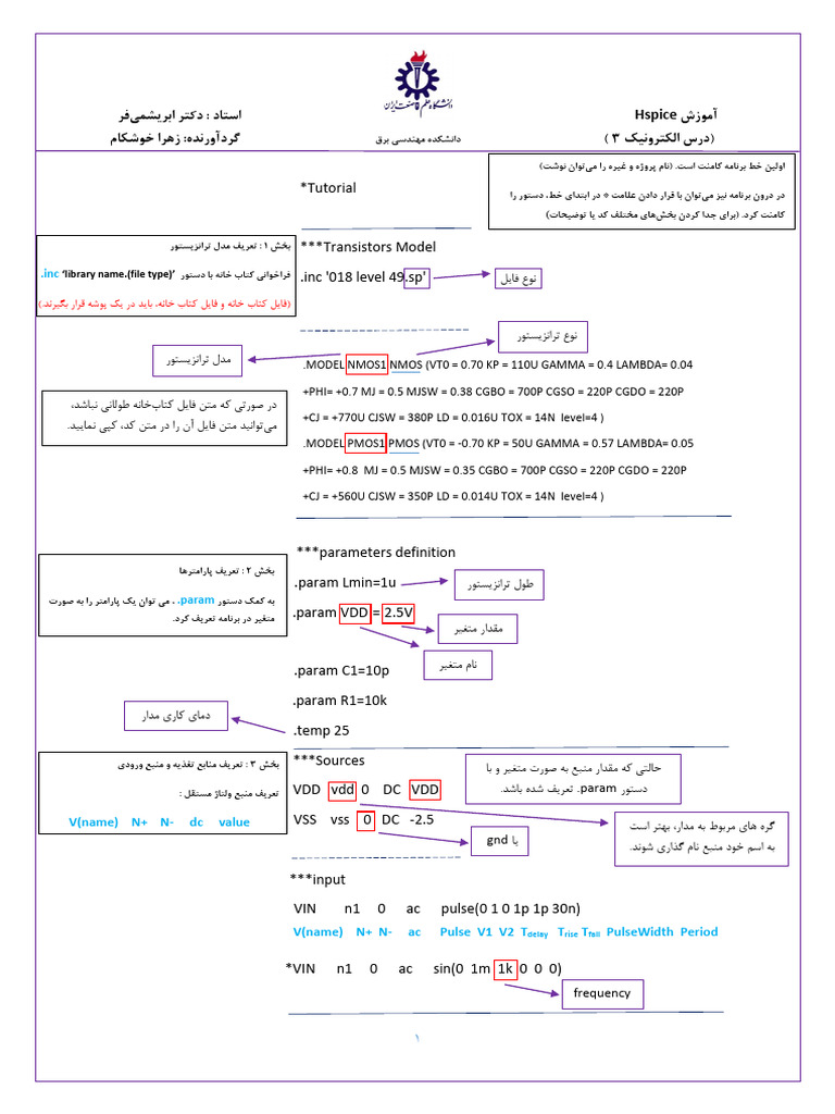 Hspice Tutorial | PDF